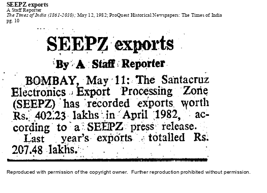 News Cutouts | SEEPZ SPECIAL ECONOMIC ZONE