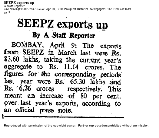 News Cutouts | SEEPZ SPECIAL ECONOMIC ZONE